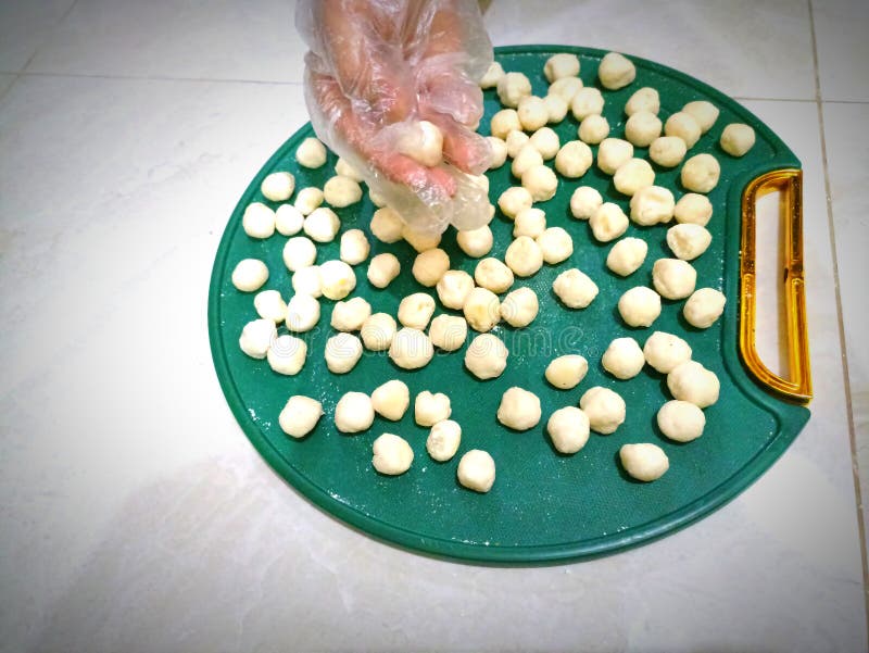 The Process of Making Cimol and Cilok when they are Rounded before ...