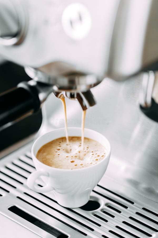 Process of Making Classic Espresso in Machine Stock Photo - Image of ...