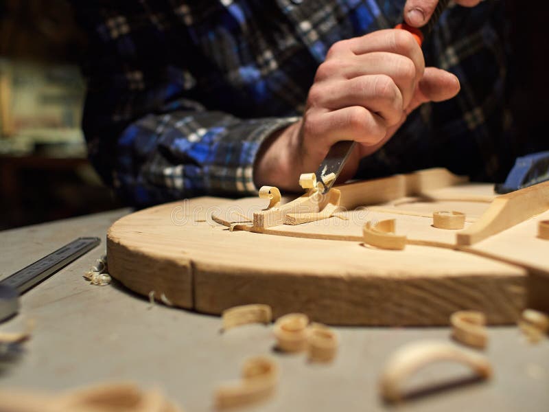 The Process of Making Classical Guitar. Stock Image - Image of business ...