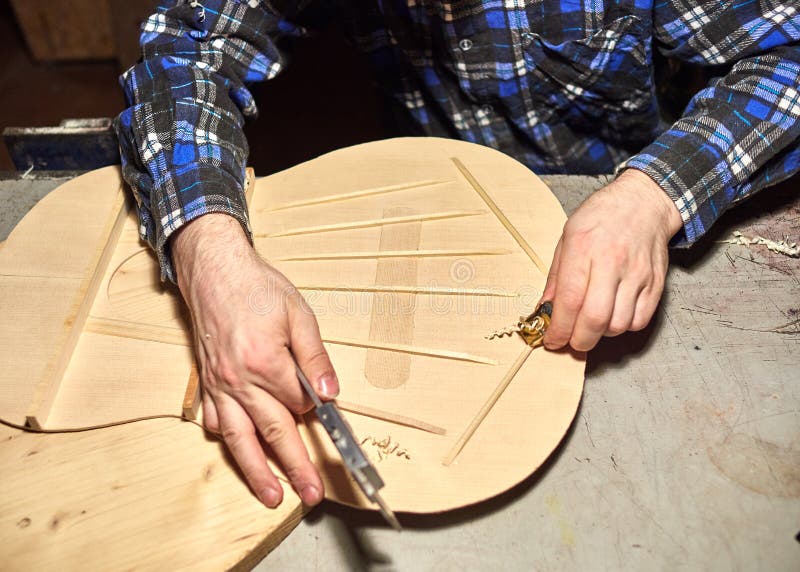 The Process of Making Classical Guitar. Stock Photo - Image of luthiers ...