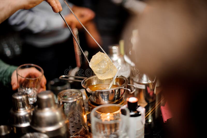 Process of Making a Fresh Alcoholic Cocktail Stock Photo - Image of ...