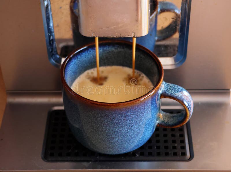 The Process of Making Coffee in a Coffee Machine. Stock Photo - Image ...