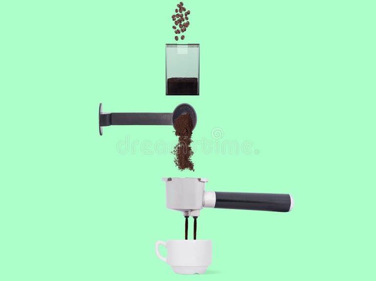 Process of Making of Coffee in the Schematic Style. Coffee Beans ...