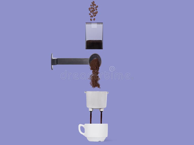 Process of Making of Coffee in the Schematic Style. Coffee Beans ...