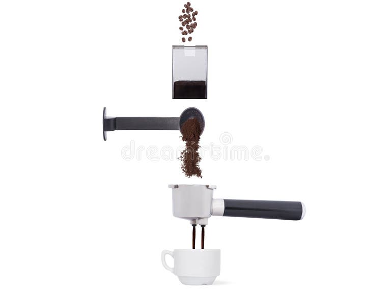 Process of Making of Coffee in the Schematic Style. Coffee Beans ...