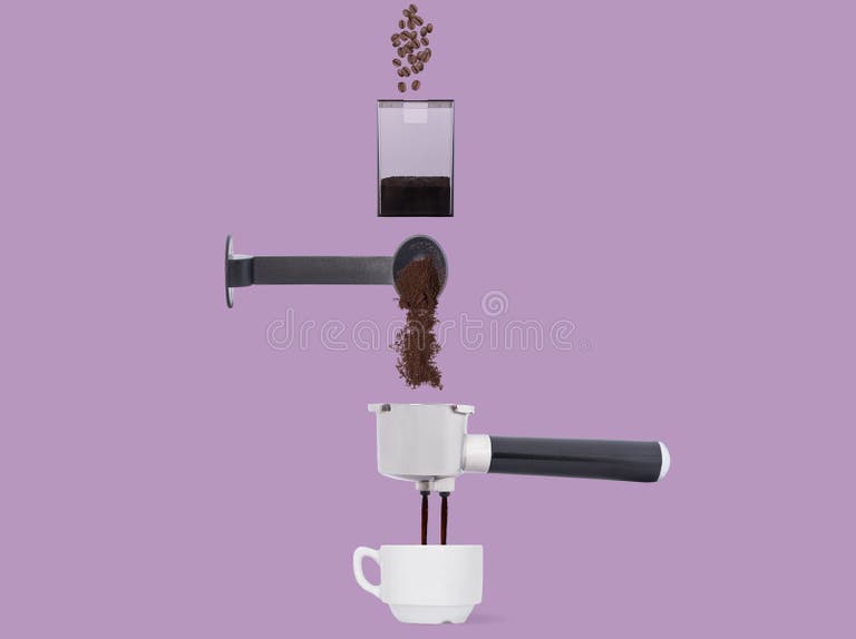 Process of Making of Coffee in the Schematic Style. Coffee Beans ...