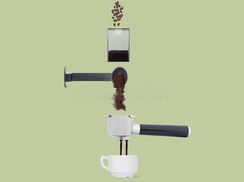 Process of Making of Coffee in the Schematic Style. Coffee Beans ...