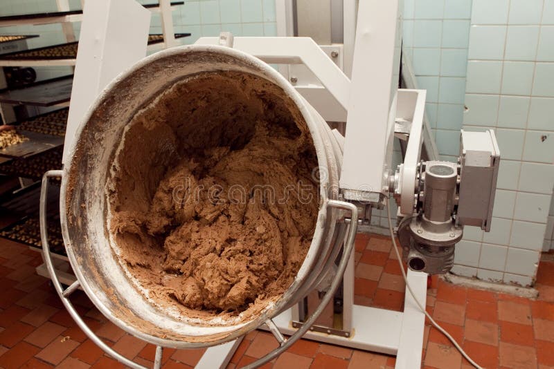 The Process of Making Cookie Dough in an Industrial Kneading Machine at ...