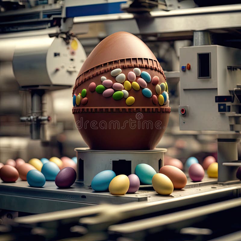 Several Easter Eggs in the Chocolate Factory Stock Illustration ...