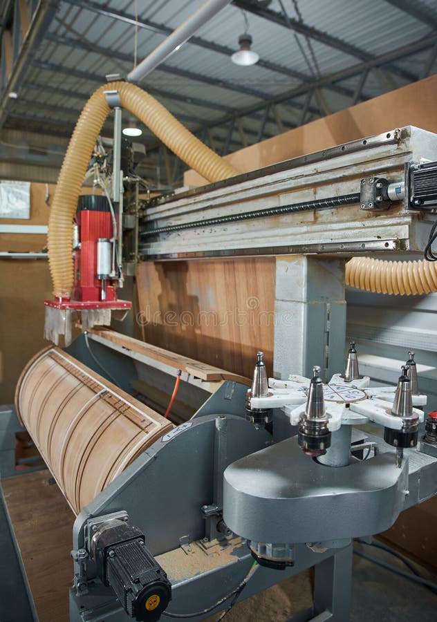 The Process of Making Doors, Laminating Chipboard at the Factory Stock ...
