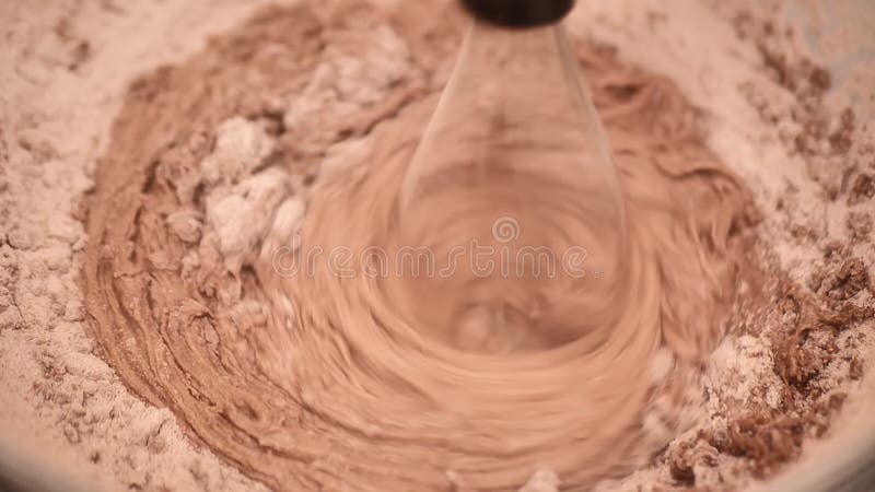 Process of Making Dough for Pancakes with Flour in Paper Bag on Light ...