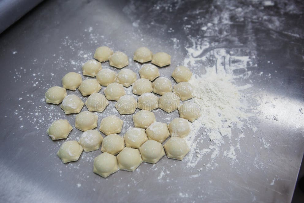 The Process of Making Dumplings, Dumplings Close-up. Stock Photo ...