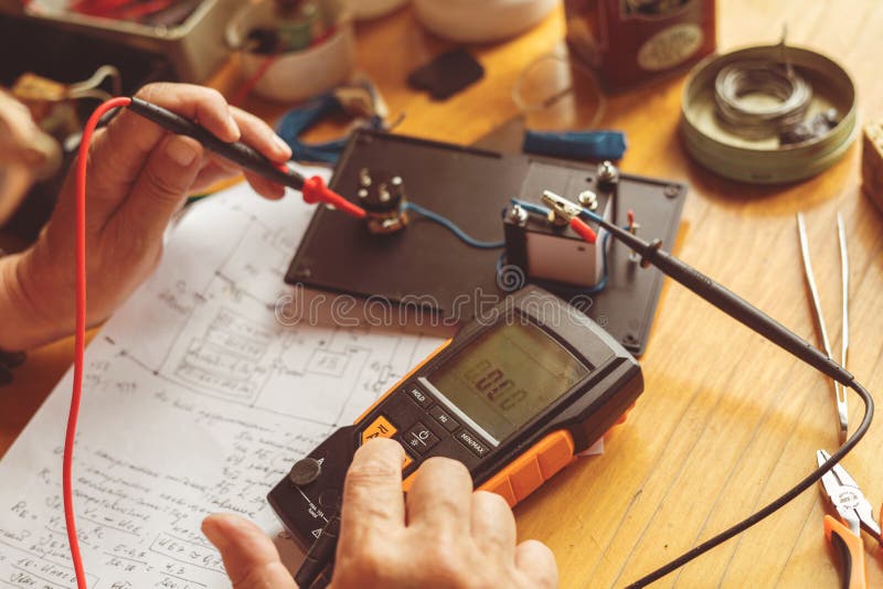 Process of Making Electrical Measurements with Multimeter, Testing the ...
