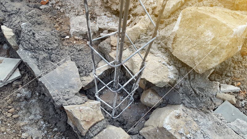 The Process of Making the Foundation of a House Building Stock Photo ...