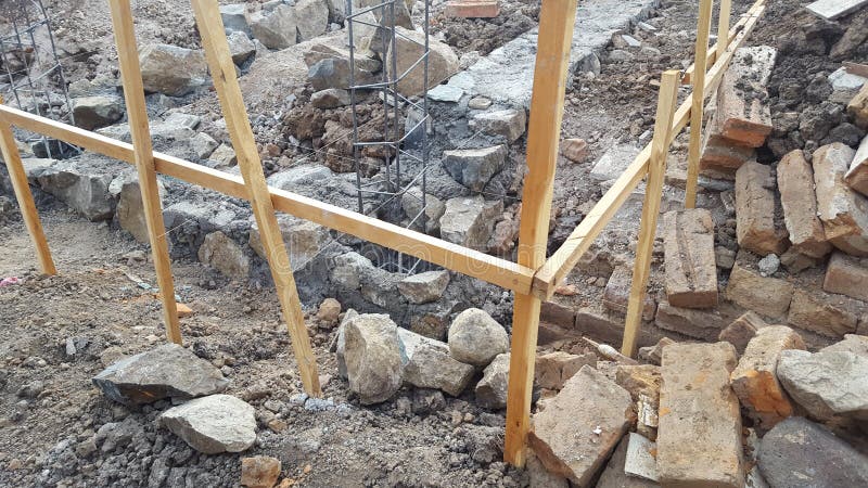 The Process of Making the Foundation of a House Building Stock Image ...