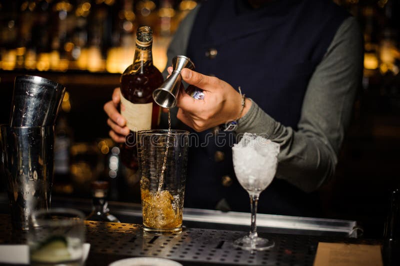 Process of Making a Fresh Alcoholic Cocktail Stock Photo - Image of ...