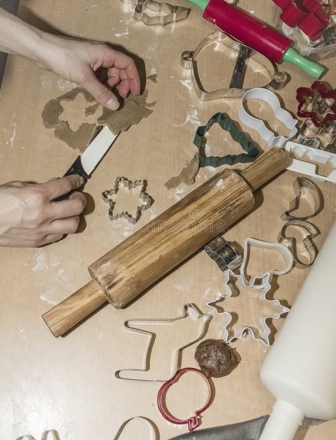 The Owner S Hands in Action Making Gingerbread. Stock Image - Image of ...