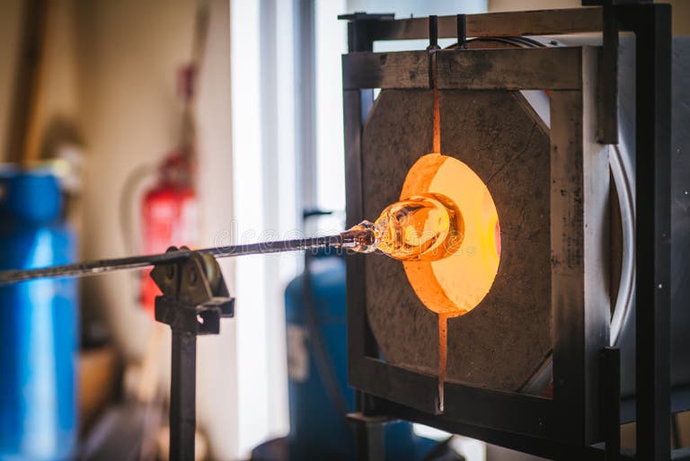 Glass making process. stock image. Image of murano, manufacturing ...