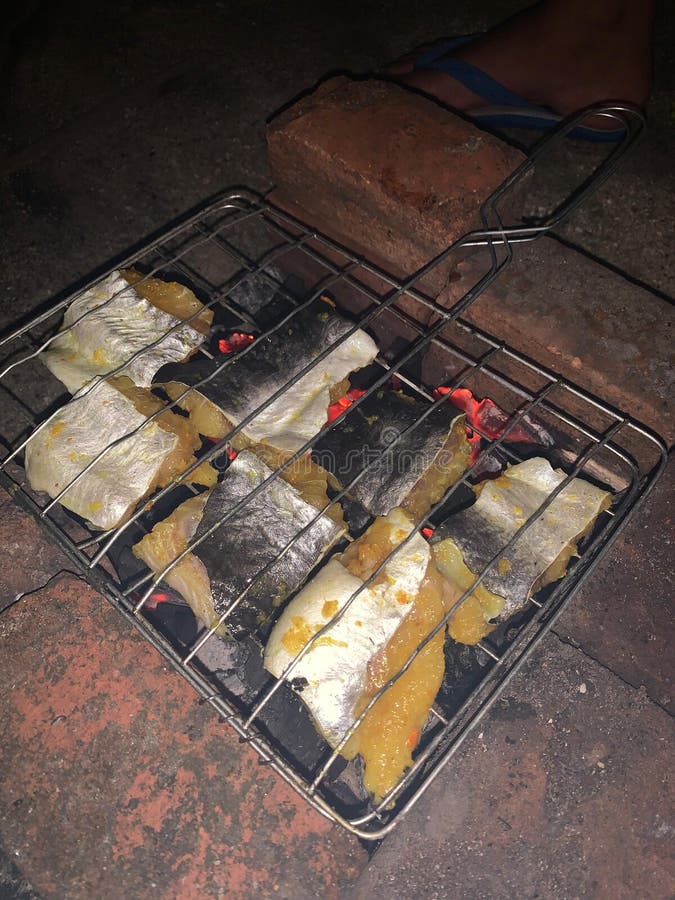 The Process of Making Grilled Fish that Will Make it Delicious Stock ...