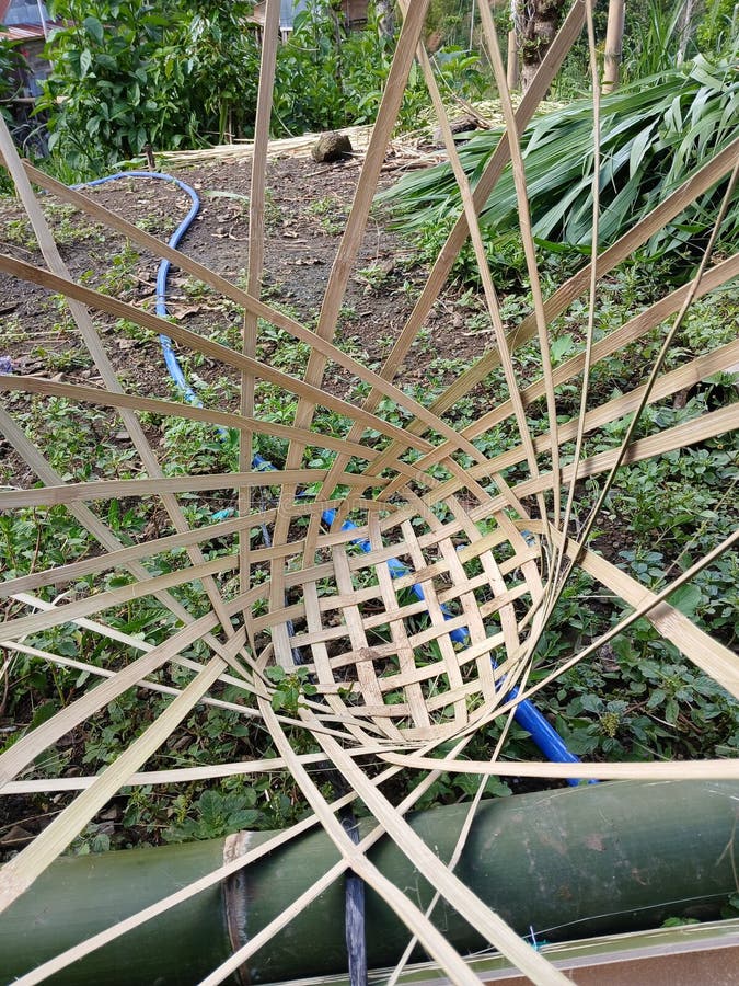 The Process of Making Handicrafts from Bamboo Strips Stock Photo ...