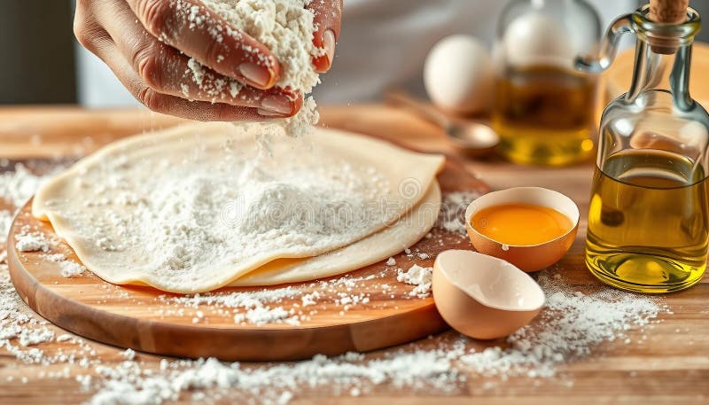Process of Making Homemade Pasta. Close Up of Hands Stock Illustration ...