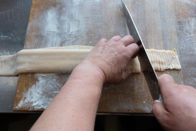 Process of Making Homemade Pasta by Male Chef Stock Image - Image of ...