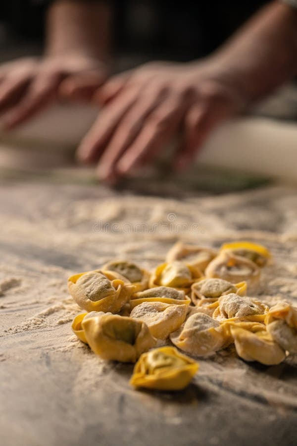 Process of Making Italian Ravioli. Home Cooking Concept. Vertical Image ...