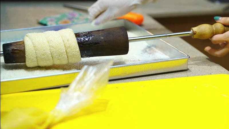 The Process of Making Kurtosh, a Traditional Pastry from Hungary, is ...