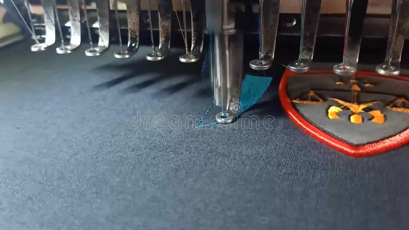 The Process of Making a Logo Using a Digital Embroidery Machine Stock ...