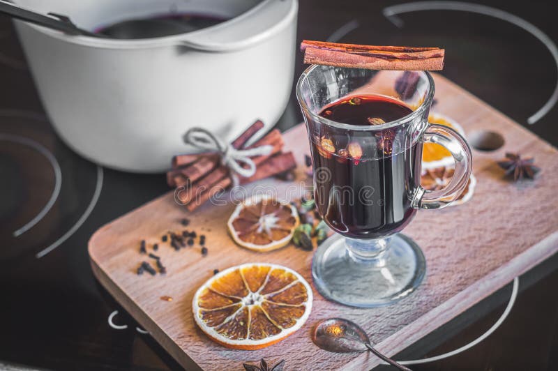 The Process of Making Mulled Wine Stock Photo - Image of cloves, food ...