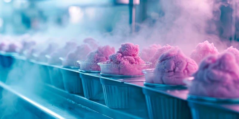 The Process of Making and Packing Ice Cream at a Confectionery Factory ...