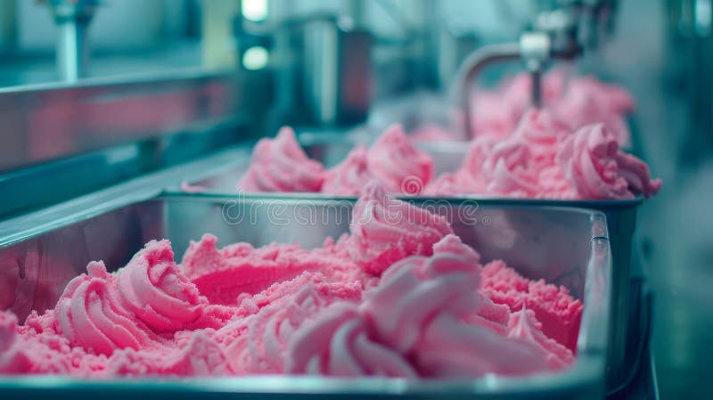 The Process of Making and Packing Ice Cream at a Confectionery Factory ...