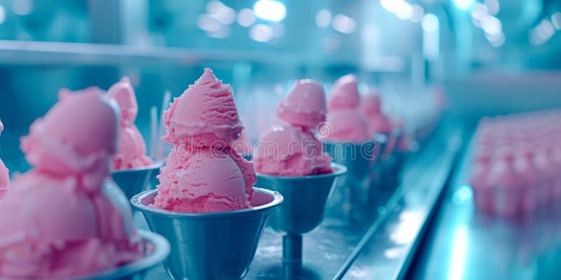 Ice Cream Production at a Dairy Shop, Selling Fresh Ice Cream ...