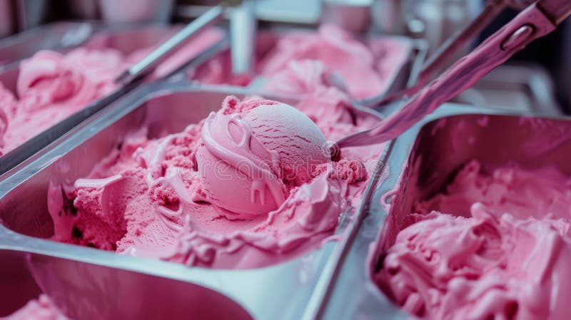 Ice Cream Production at a Dairy Shop, Selling Fresh Ice Cream ...