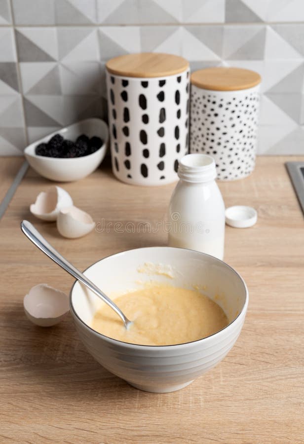 Process of Making Pancakes from Coconut Flour Stock Photo - Image of ...