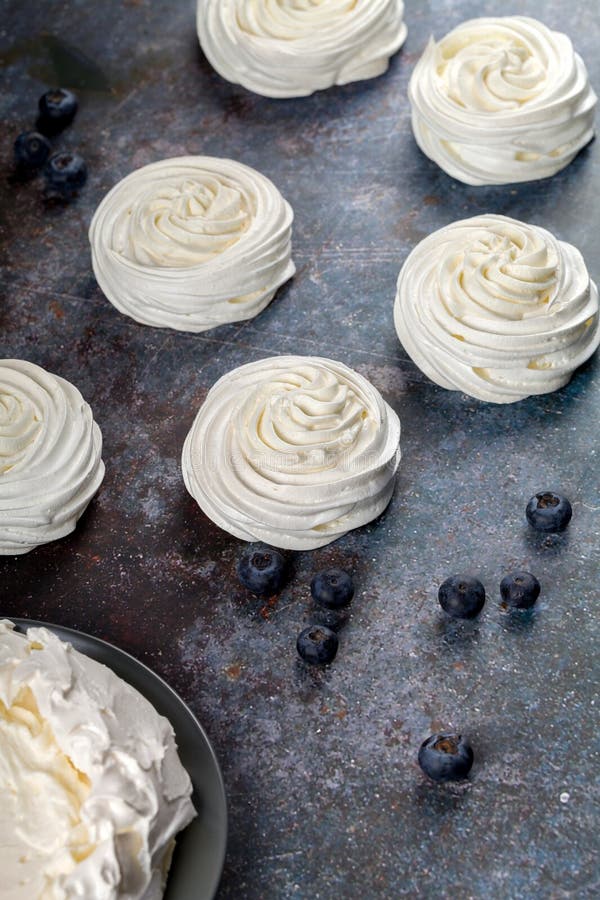 The Process of Making Pavlova Dessert Stock Image - Image of baked ...