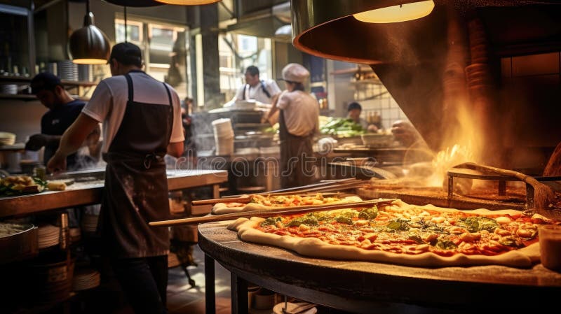 The Process of Making Pizza Stock Illustration - Illustration of ...