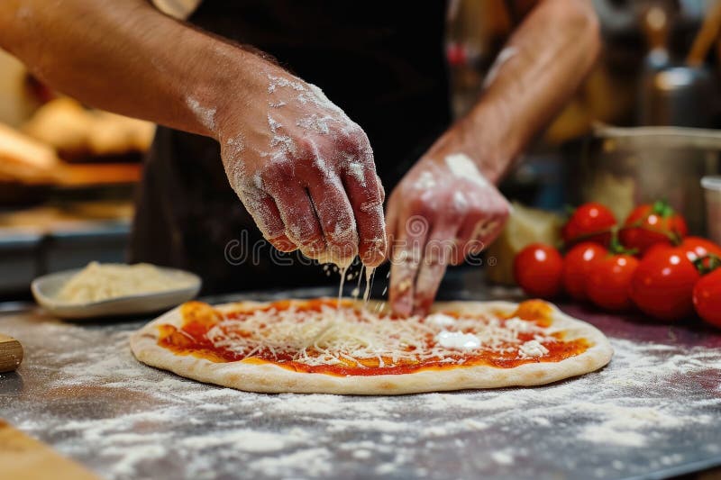 The Process of Making Pizza Stock Illustration - Illustration of oven ...