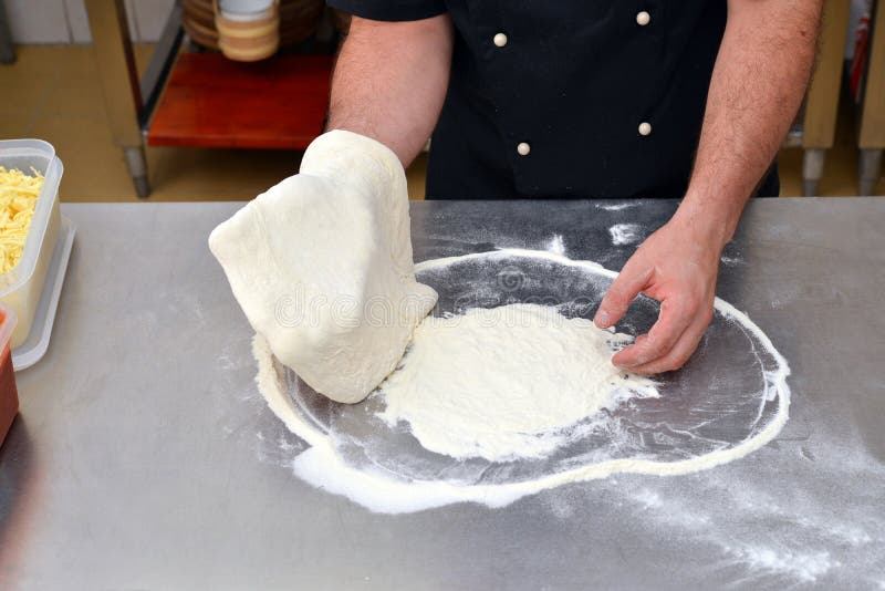 The Process of Making Pizza Stock Image - Image of homemade, chef ...