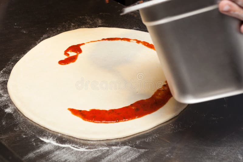 Process of Making Pizza or Focaccia. Step-by-step Instructions. Step 5 ...