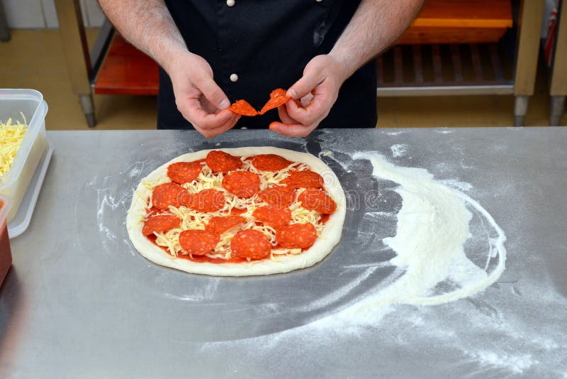 The Process of Making Pizza Stock Photo - Image of dough, bakery: 227151012