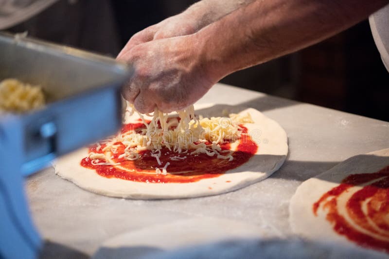 The Process of Making Pizza Stock Photo - Image of hand, baker: 125449374