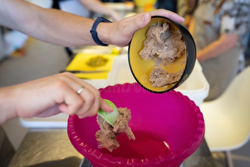 The Process of Making Ray Bread. Sourdough is Added To the Mixing ...