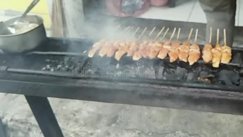 The Process of Making Satay Stock Footage - Video of flavor, grill ...