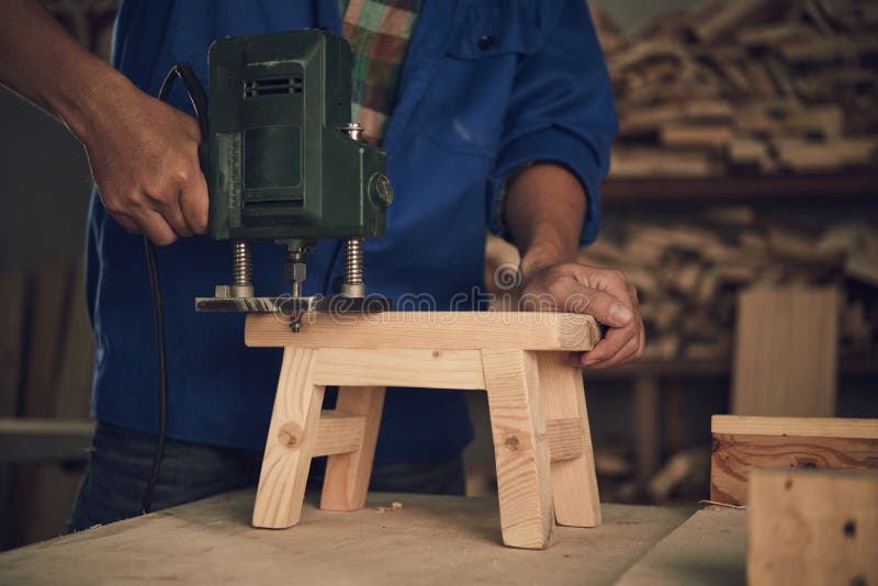 Process of making stool stock photo. Image of board, construction ...