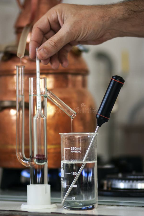 The Process of Making a Strong Alcoholic Beverage at Home. Copper ...