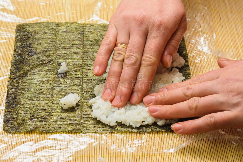 The Process of Making Sushi from Natural Ingredients is a Professional ...