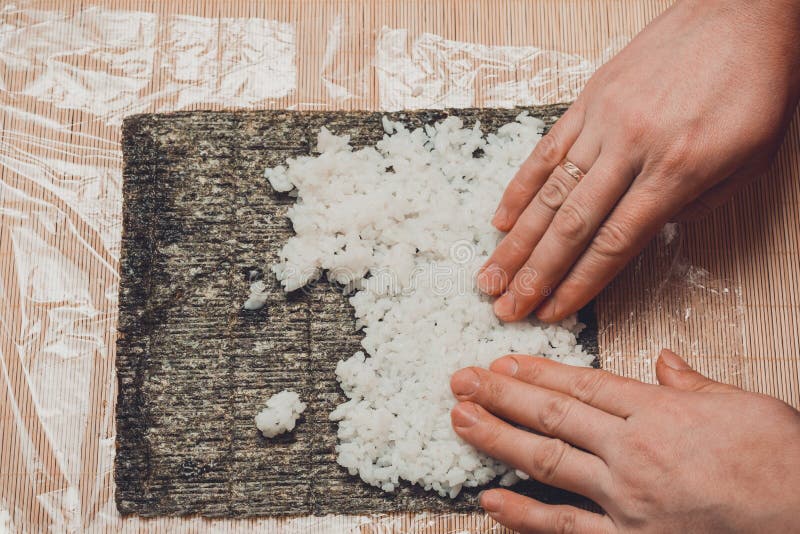 The Process of Making Sushi from Natural Ingredients is a Professional ...