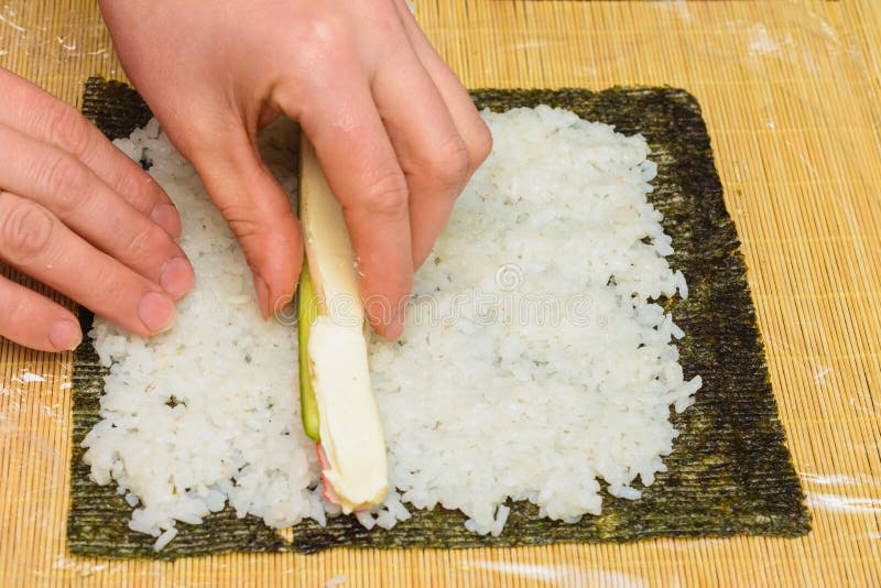 The Process of Making Sushi from Natural Ingredients is a Professional ...