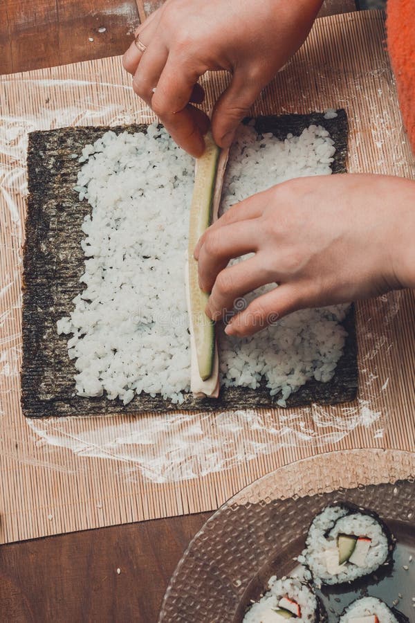 The Process of Making Sushi from Natural Ingredients is a Professional ...